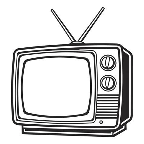 Old School Tv Set In Minimalist Silhouette 60234376 Vector Art At Vecteezy
