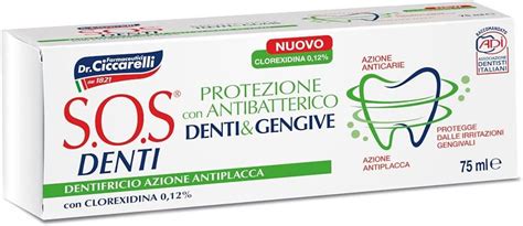 Sos Denti Dr Ciccarelli Toothpaste With Chlorhexidine Gum Protection And Plaque Reduction
