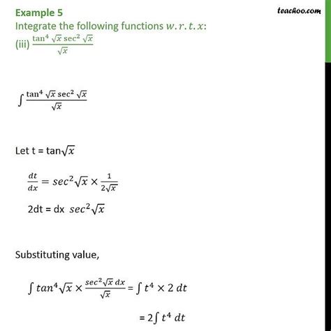 example 5 iii integrate the function tan 4 √x sec 2 √x √x
