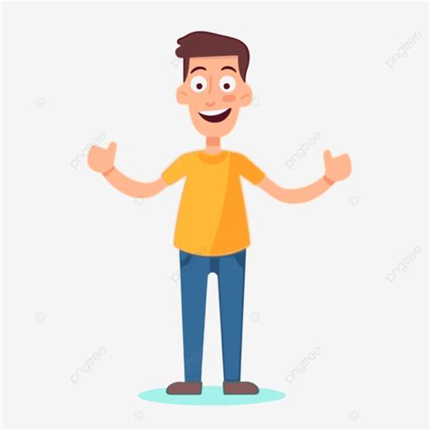 Siapa Saya Vektor Stiker Clipart Pria Lucu Yang Menunjukkan Kartun