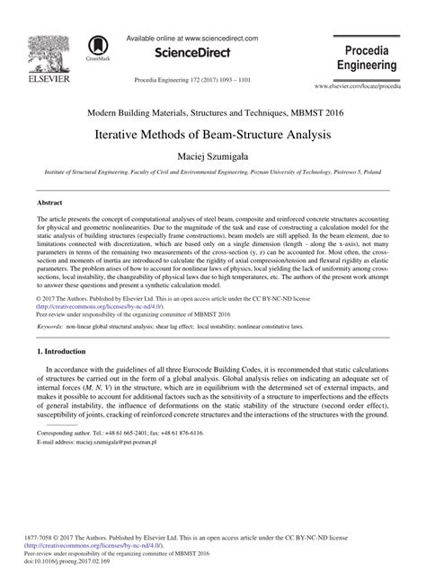 Pdf Iterative Methods Of Beam Structure Analysis