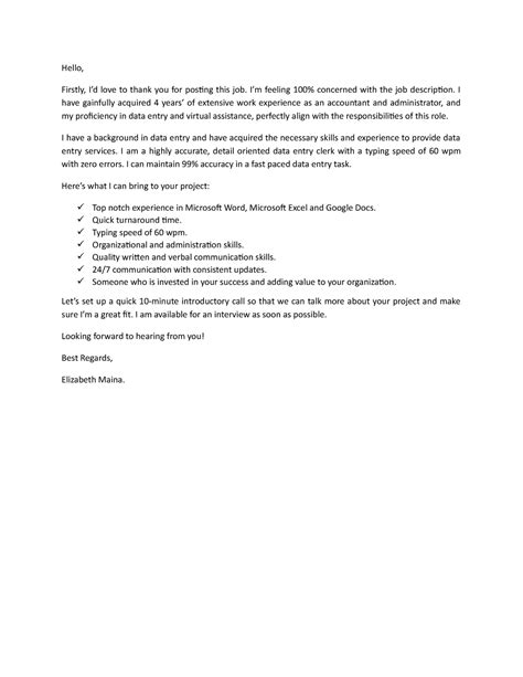 Upwork Proposal Data Entry Hello Firstly Id Love To Thank You