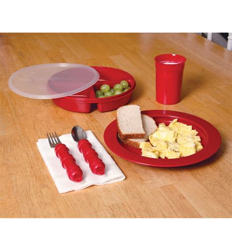 Redware Dishes For Alzheimers Bright Red Adaptive Dinnerware