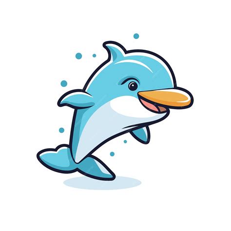 Premium Vector Dolphin Cartoon Vector Illustration Isolated On White