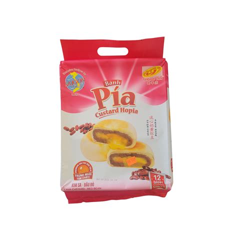 Hopia Cake Banh Pia Lava Custard Red Bean 12 Counts 480 G Aneka Market