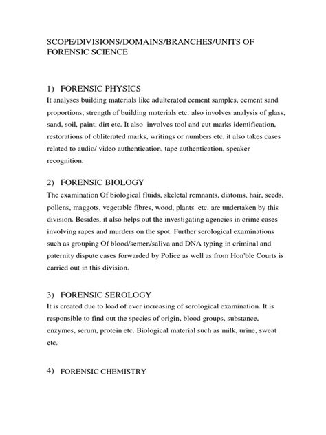 Scope Of Fs Pdf Forensic Science Law Enforcement Techniques