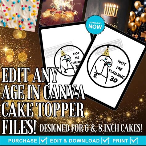 Editable Meme Birthday Cake Topper Hilarious Birthday Funny Cake