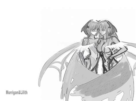 Morrigan Aensland And Lilith Aensland Vampire Drawn By Ark Morita
