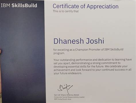 Dhanesh Joshi On Linkedin Ibmskillsbuild Csr Techwithjoshi