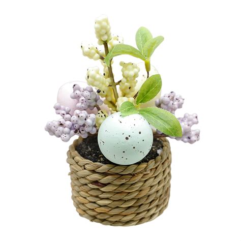 Nvzhuang Tabletop Easter Egg Tree Artificial Tree With Berries Spot