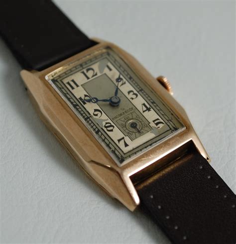 Sold 1933 1934 Rotary Tank 9k Gold Birth Year Watches