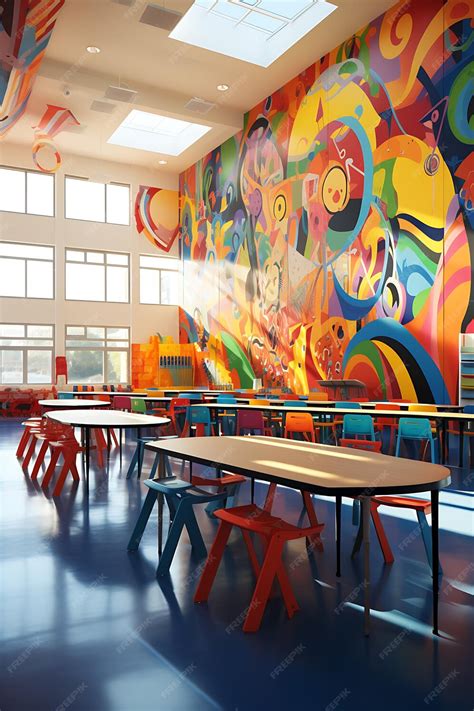 Premium Photo Abstract Futuristic School Classroom