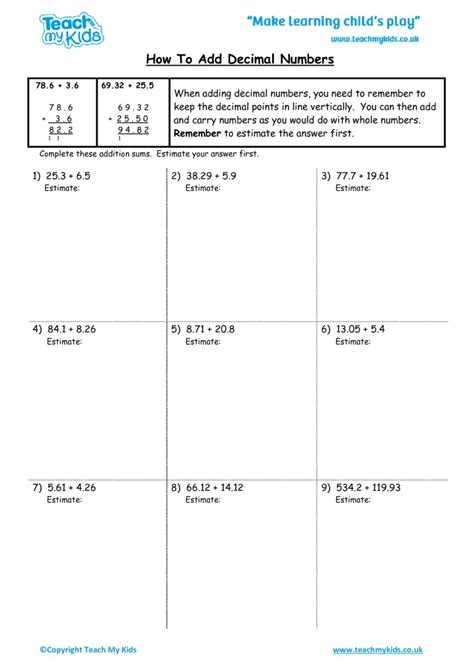How To Add Decimal Numbers TMK Education