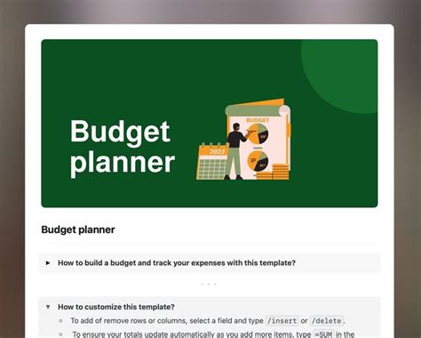 Budget Planner Free Craft Template