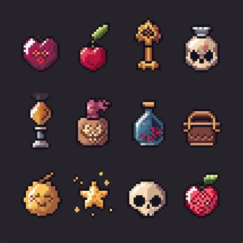 Premium Vector Set Of Minimalistic Pixel Art Vector Objects