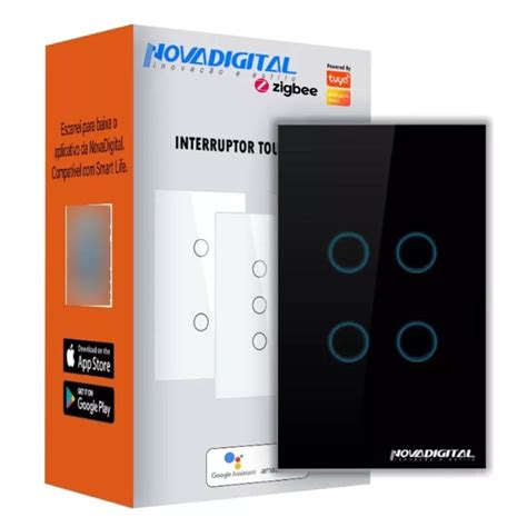 Interruptor Inteligente Zigbee 4 Botões Nova