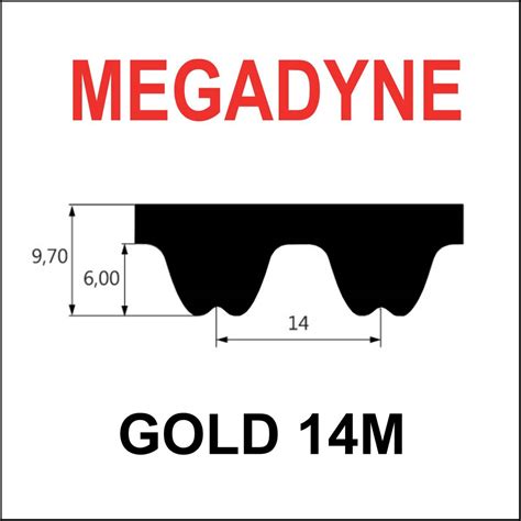 Megadyne Megasync™ Gold 2590 Gld 14m Breite Auswählbar Zahnriemen