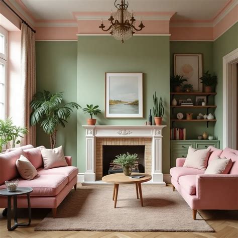 Green Pink And Brown Room