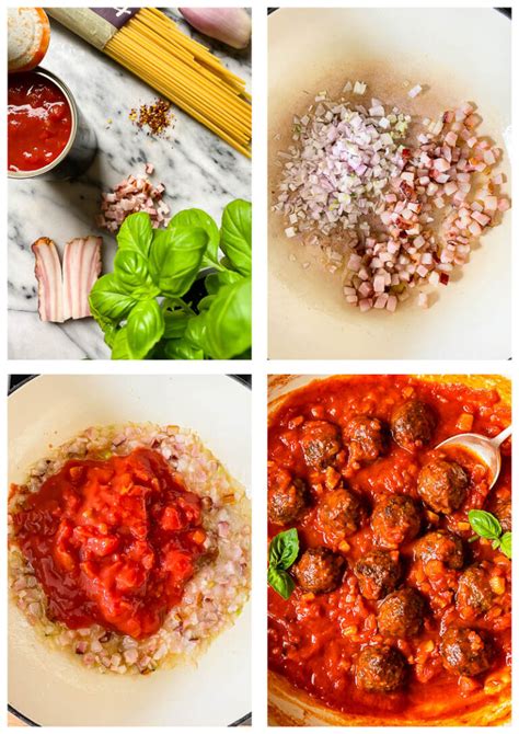 Bucatini Allamatriciana And Meatballs Vikalinka