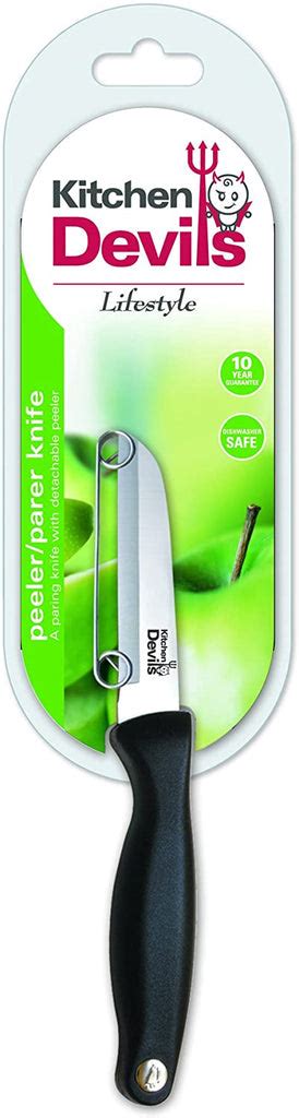 Kitchen Devils Lifestyle Peeler Parer Knife Black Ample
