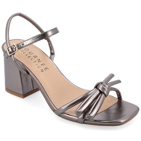 Meryl Strappy Block Heels In Fabric Journee Collection