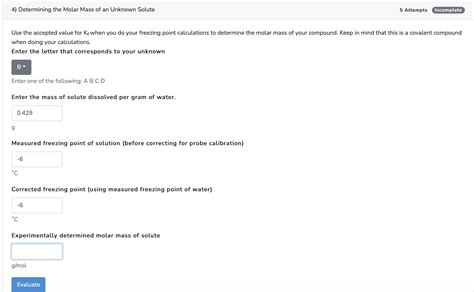 Solved Show Me The Steps How To Solve For The Molar Mass Of