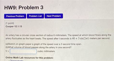 Solved Hw9 Problem 3 Previous Problem Problem List Next