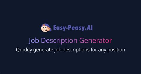 free ai job description generator easy peasy ai