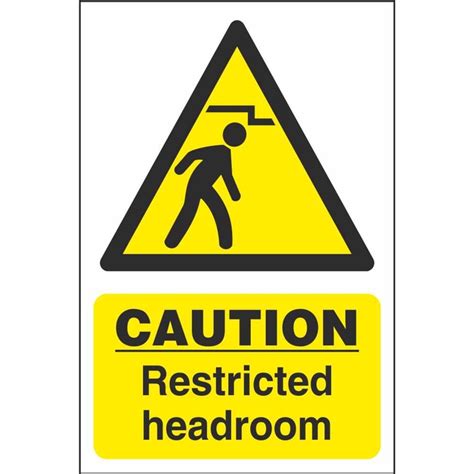 Caution Restricted Headroom Signs Hazard Construction Safety Signs