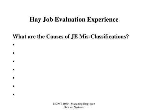 Ppt Hay Job Evaluation Experience Powerpoint Presentation Free