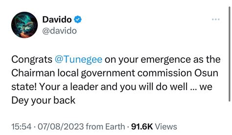 Davidos Cousin Tunji Adeleke Appointed As The Chairman Local Government Service Commission In