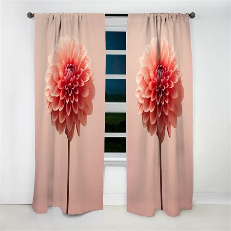 Wildon Home® Garden Of Pink Dahlias Floweret Dahlia Curtain