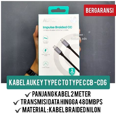 Aukey Type C To Type C Cb Cd6 Cable 2 Meters Official Guarantee 1 Year