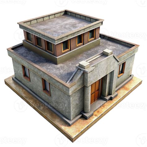Dramatic Rustic D Model Of Building From Drone Data Cutout Premium