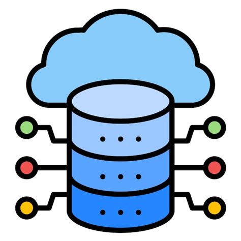 Premium Vector Cloud Database Vector Illustration Style