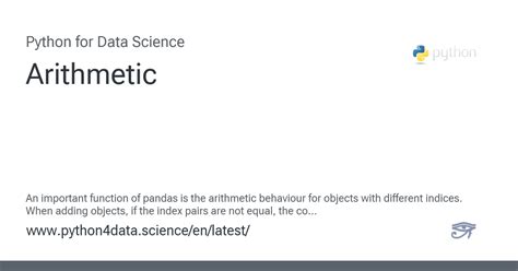 Arithmetic Python For Data Science