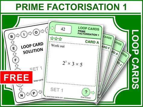 Prime Factorisation 1 Loop Cards Teaching Resources