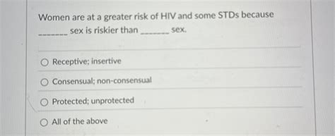 High Quality Solution Women Are At A Greater Risk Of Hiv And Some Stds