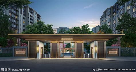 小区大门效果图图片 小区大门效果图模板下载 小区 大门 效果图 图片  小区大门效果图设计素材 昵图网：图片共享和图片交易中心
