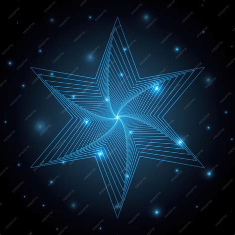 Premium Vector Technology Abstract Star Geometric Line Art Vector