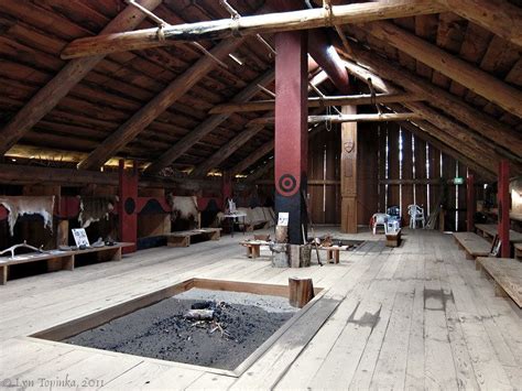 Interior Of The Cathlapotle Plank House At Ridgefield In The 1830s Native Populations Were