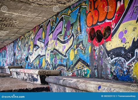 Graffiti In An Underpass Editorial Photo 141115661