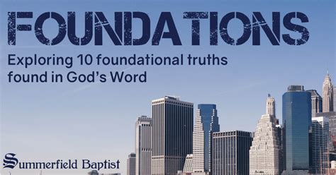 Foundations Sermon Series Summerfield Baptist Church