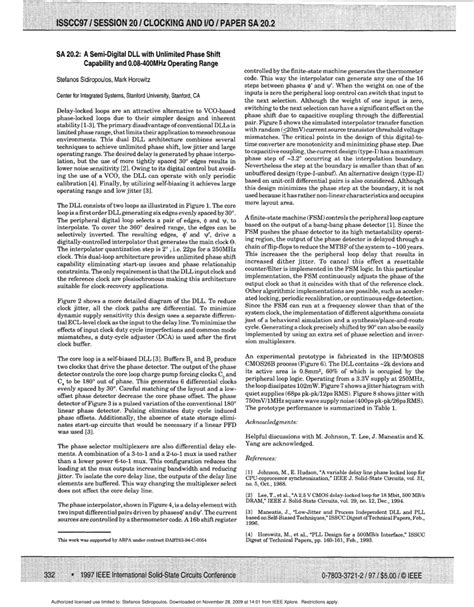 PDF A Semi Digital DLL With Unlimited Phase Shift Capability And 0 08 400 MHz Operating Range
