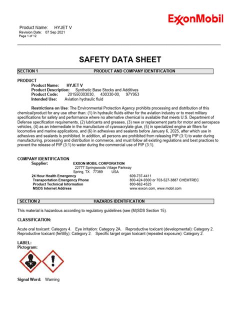 Msds 615296 Pdf Dangerous Goods Toxicity