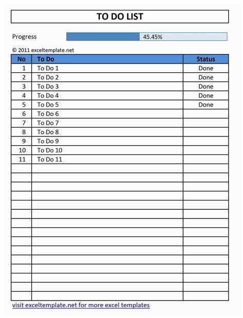 Issue List Excel Template