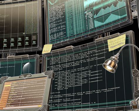 Sci Fi Hacker Desk Setup Scene 3d Model By Clockworkcreations