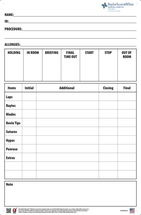 Custom Medical Checklists By Procedure Checklist Boards