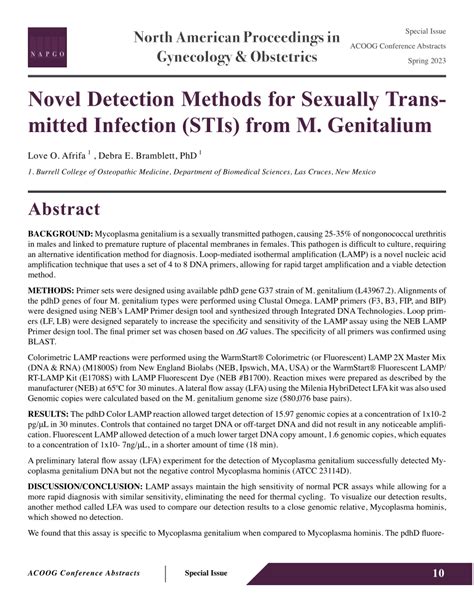 Pdf Novel Detection Methods For Sexually Transmitted Infection Stis