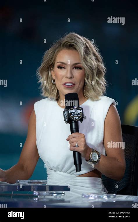 Nfl Network Host Colleen Wolfe Speaks On Air During The Nfl Networks